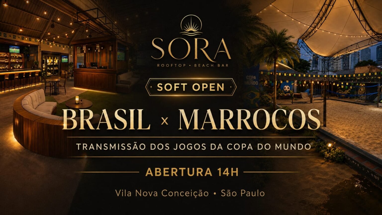 SORA Rooftop Beach Bar SP: Brasil x Marrocos – Ingressos